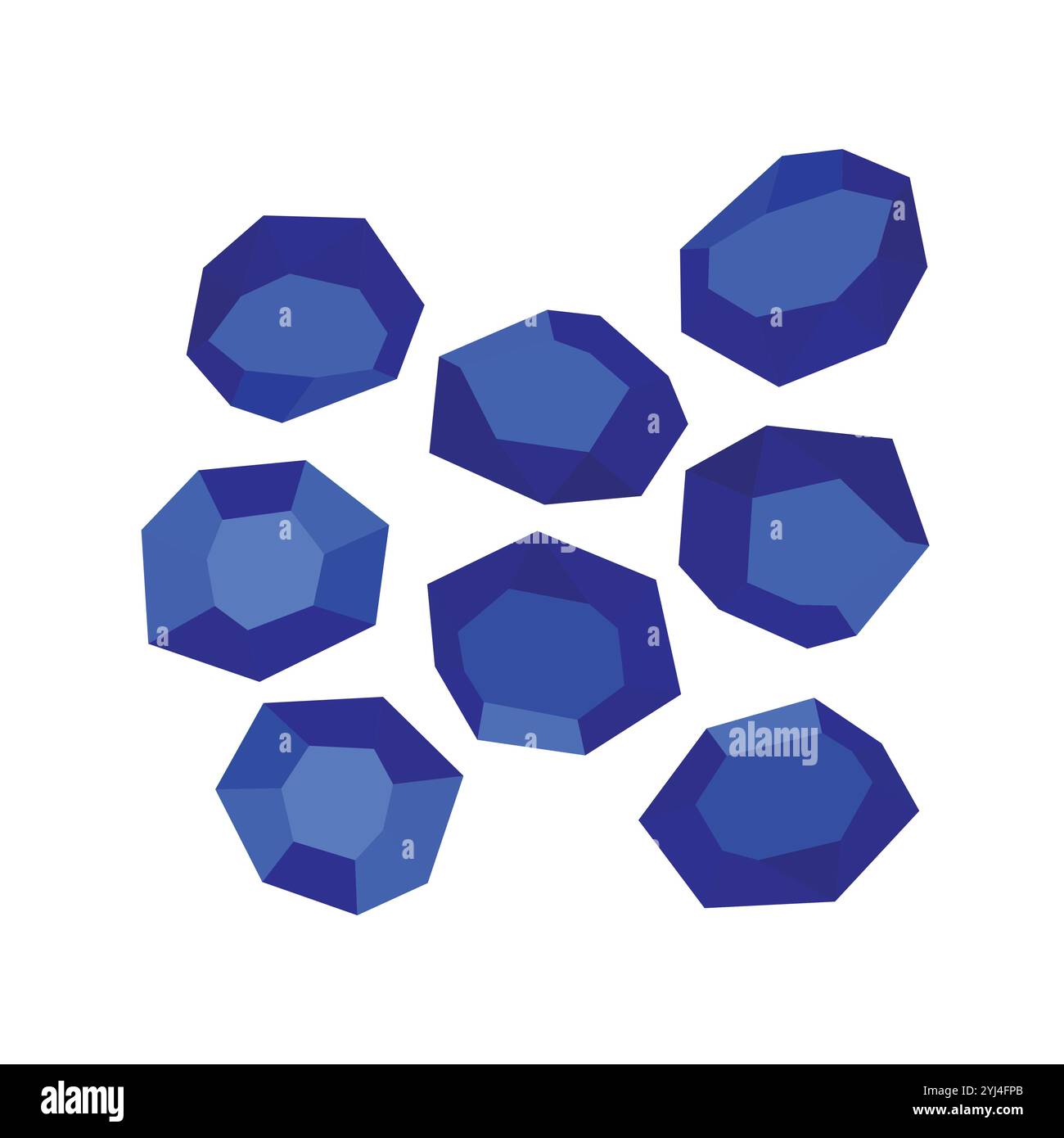 Cartoon stones. Rock stone isometric set. Blue boulders, natural ...