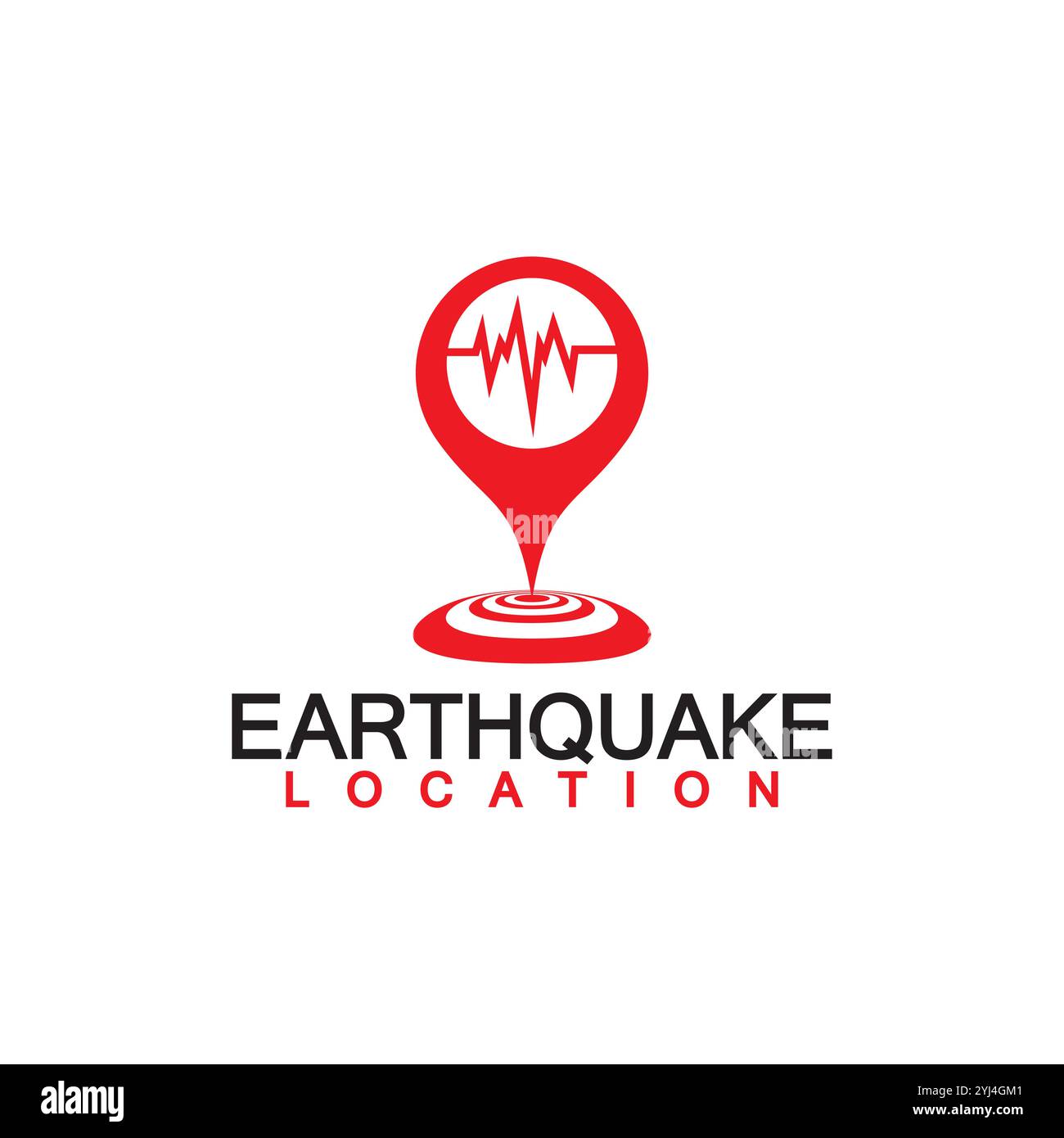 Earthquake Location logo Icon design Isolated on White Background. Map ...