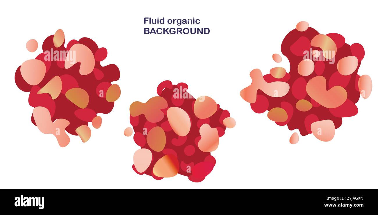 Fluid organic background. Frame isolated. Set of abstract liquid shapes ...