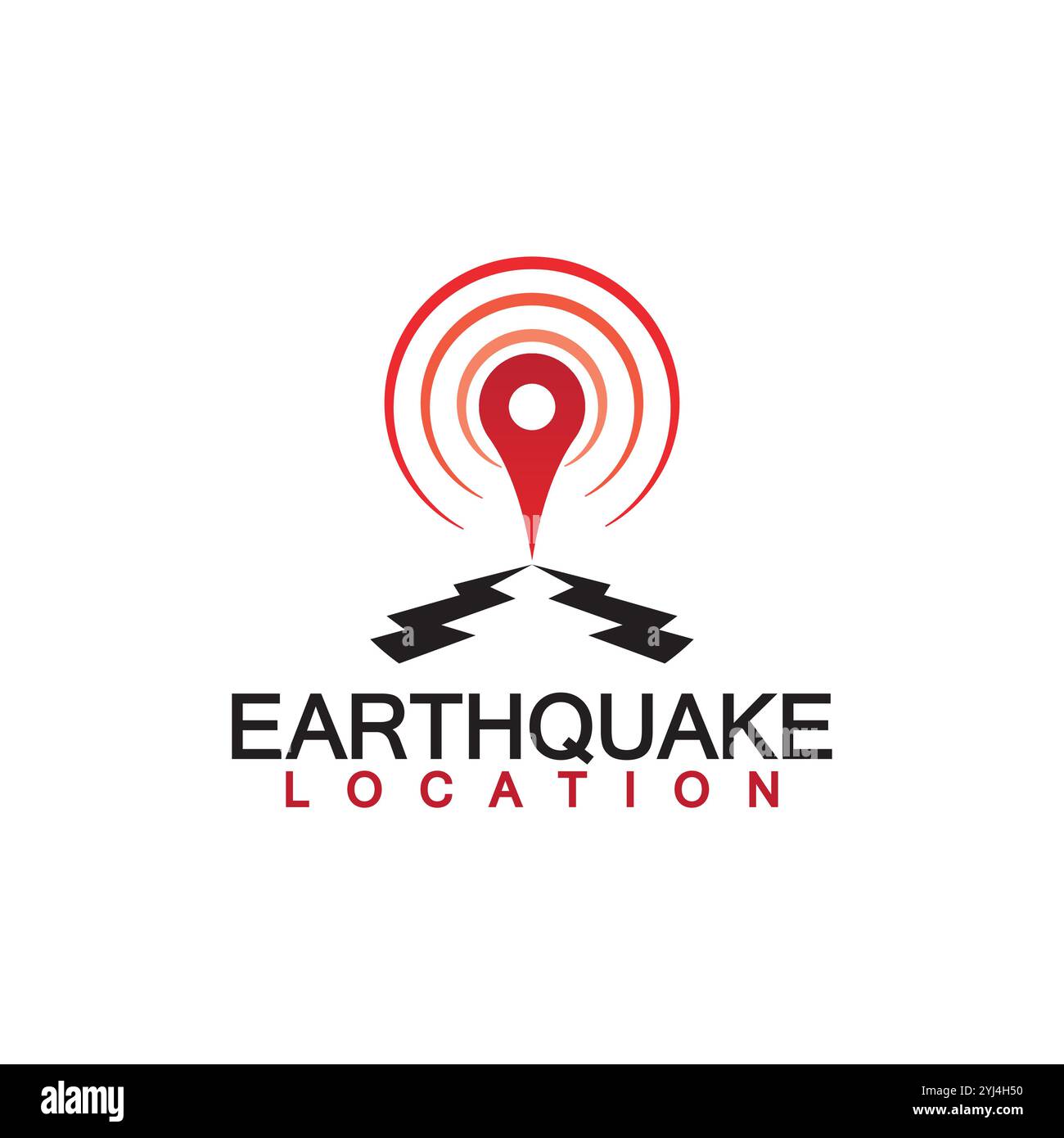 Earthquake Location logo Icon design Isolated on White Background. Map ...