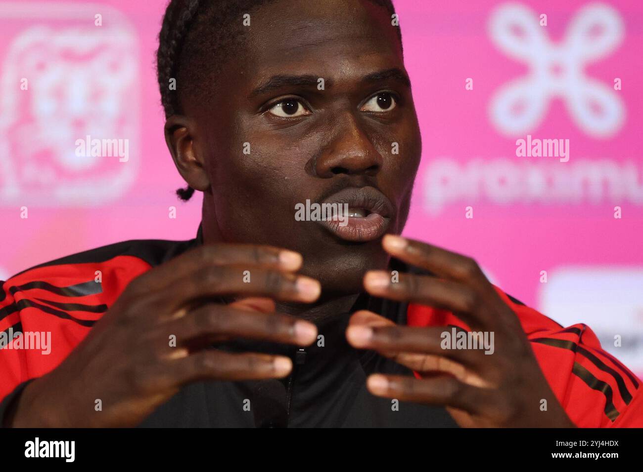 Belgium's Amadou Onana pictured during a press conference of Belgian ...