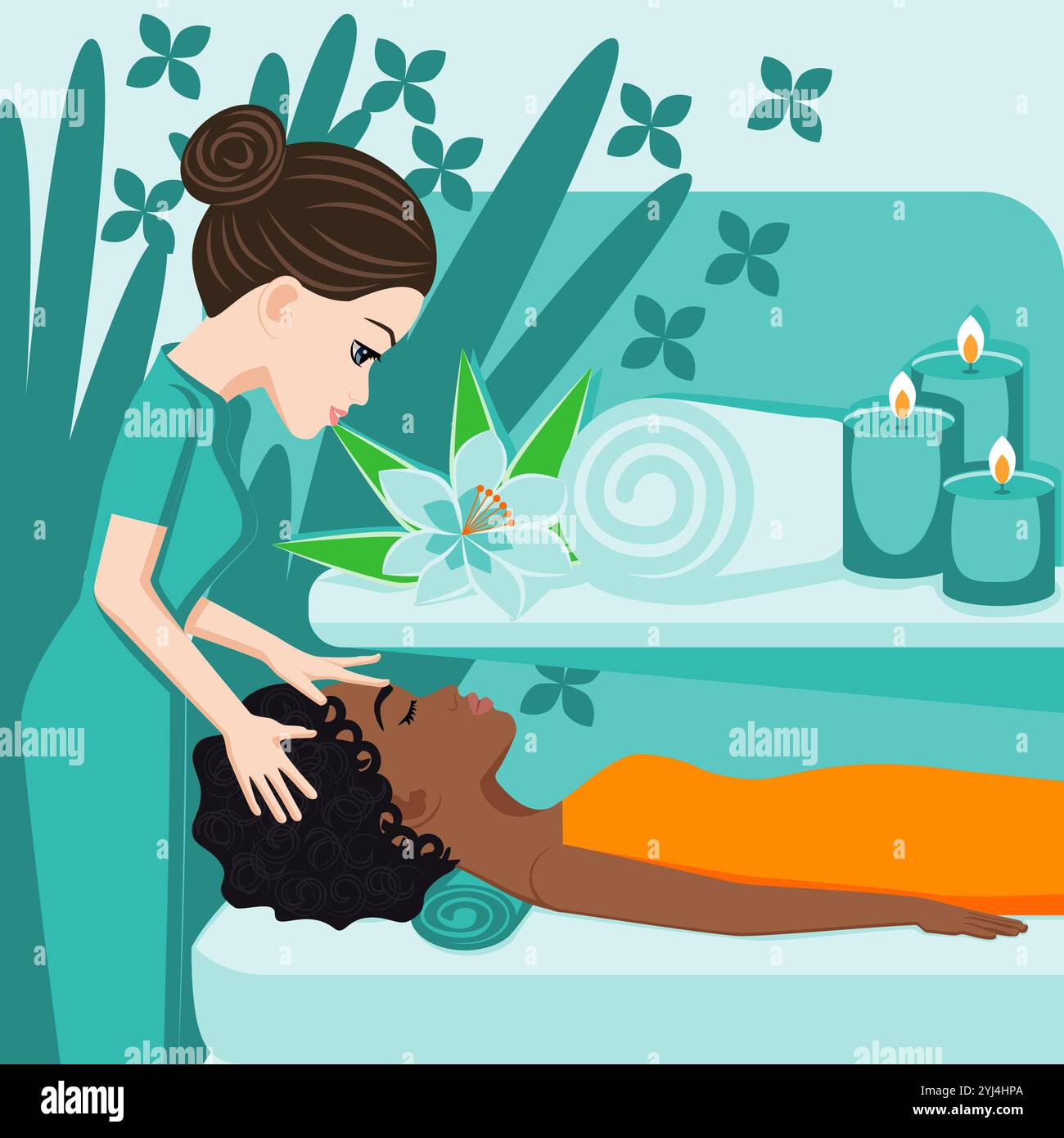Relaxation treatment Stock Vector Images - Alamy