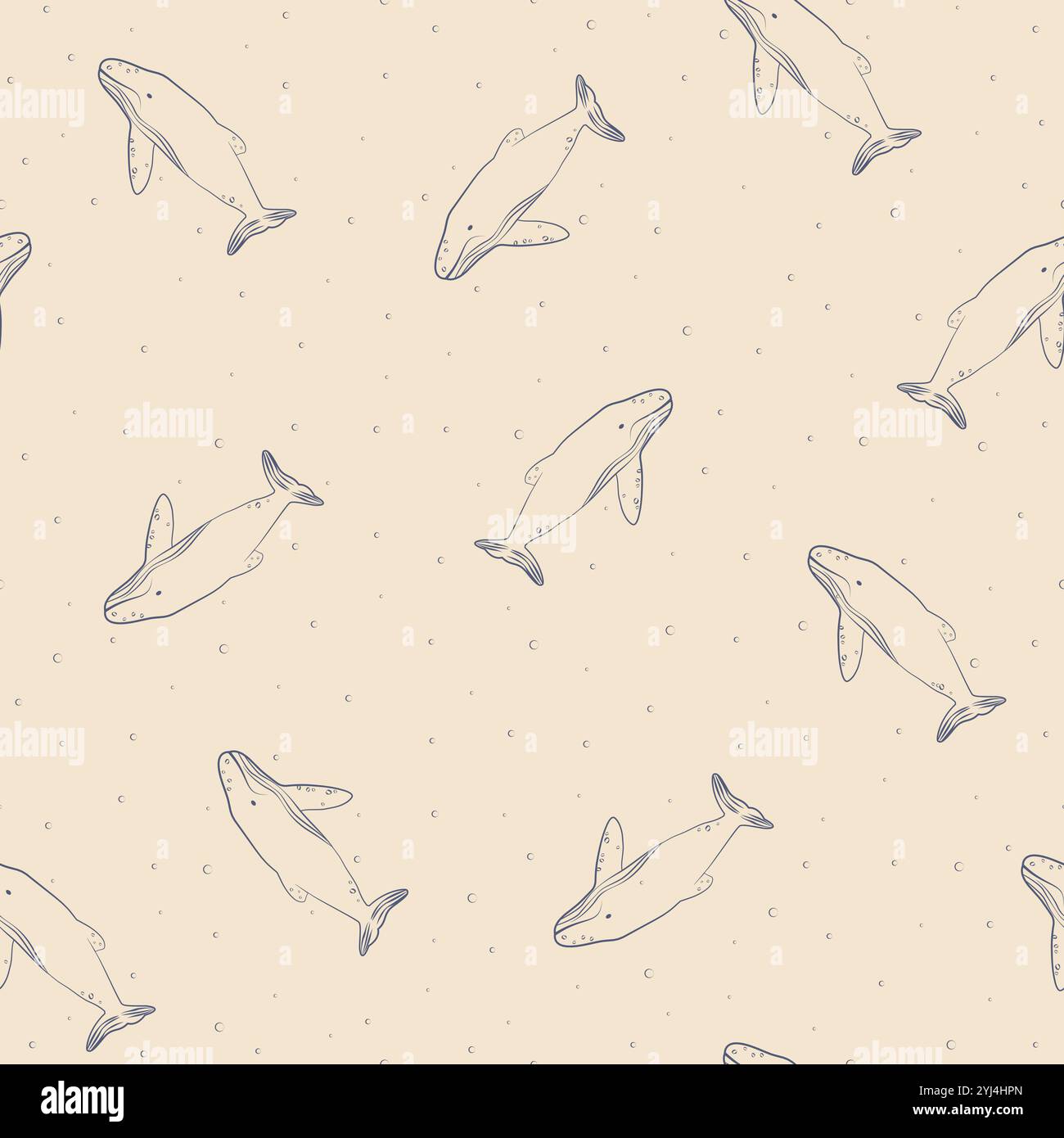 Seamless marine pattern with whales. Pattern background with underwater ...