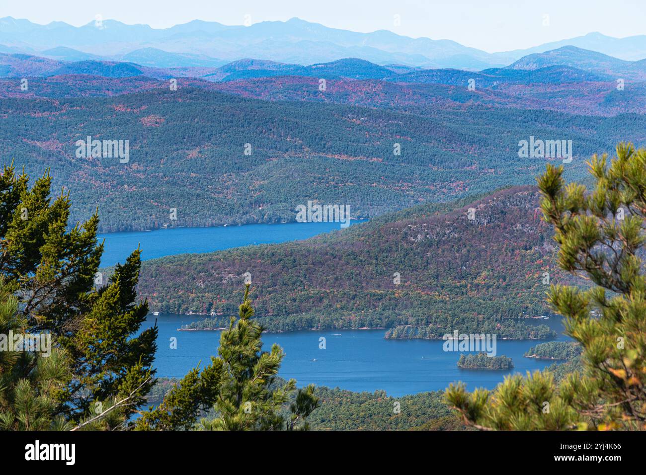 fall foliage overlooking Lake George Stock Photo - Alamy