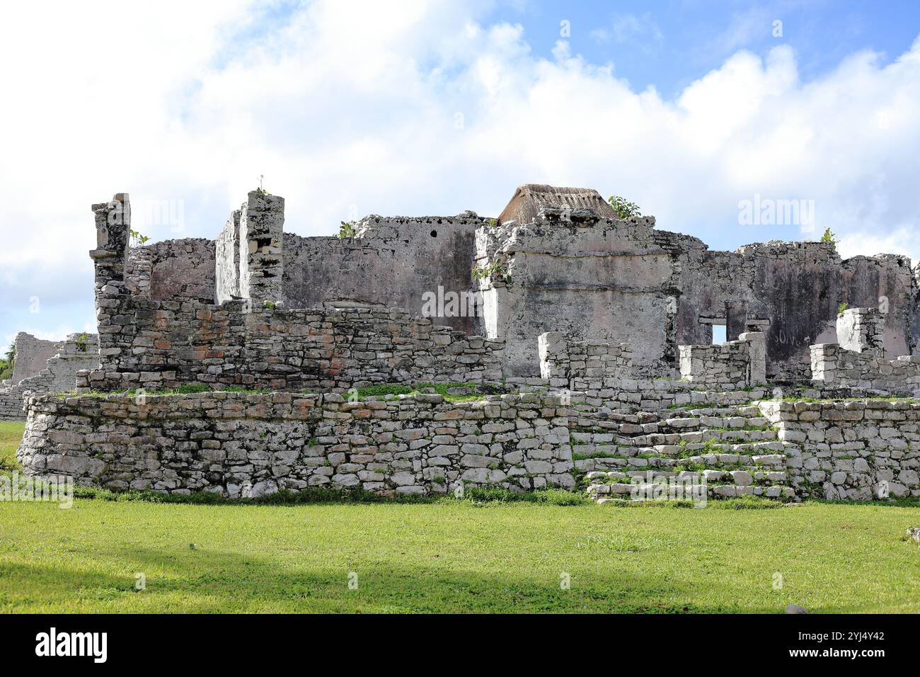 Exploring the Mayan ruins at the archeological site of Tulum, Quintana ...