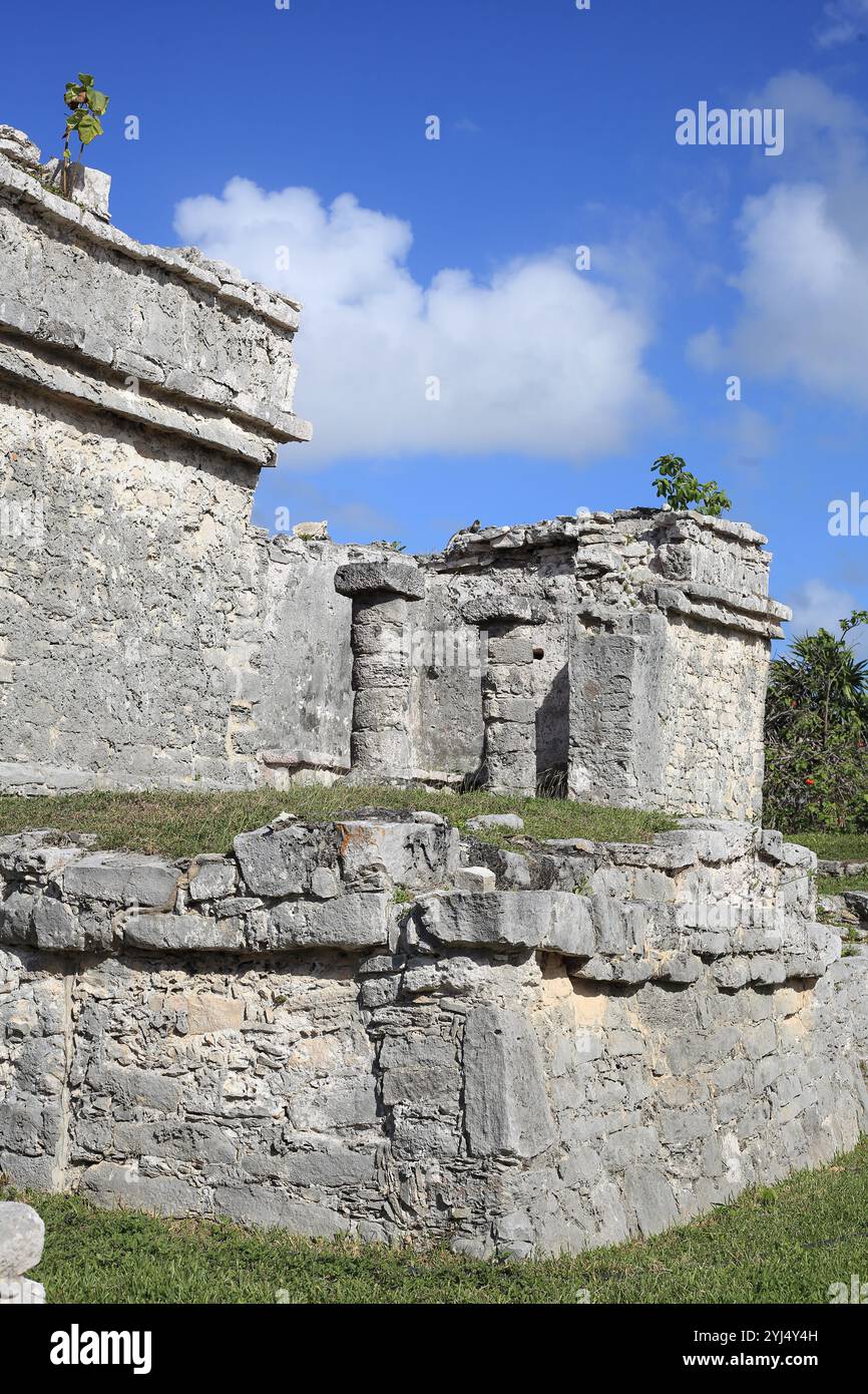 Exploring the Mayan ruins at the archeological site of Tulum, Quintana ...