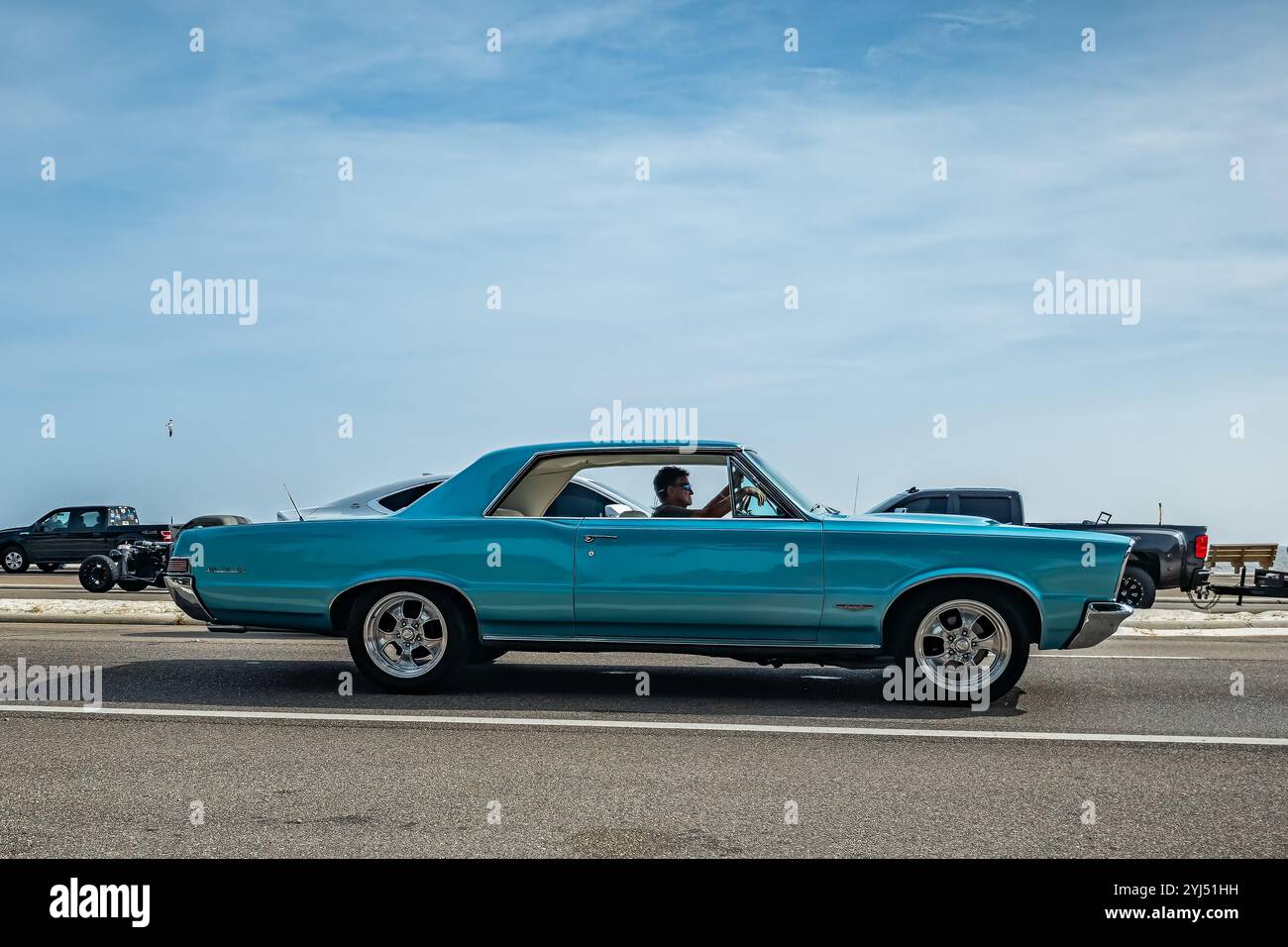 Gulfport, MS - October 04, 2023: Wide angle side view of a 1965 Pontiac ...