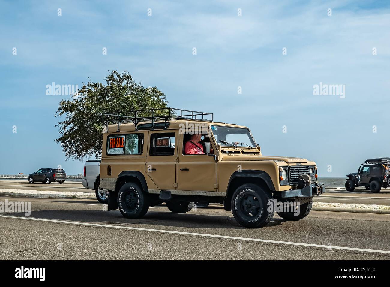Gulfport, MS - October 04, 2023: Wide angle front corner view of a 1989 ...