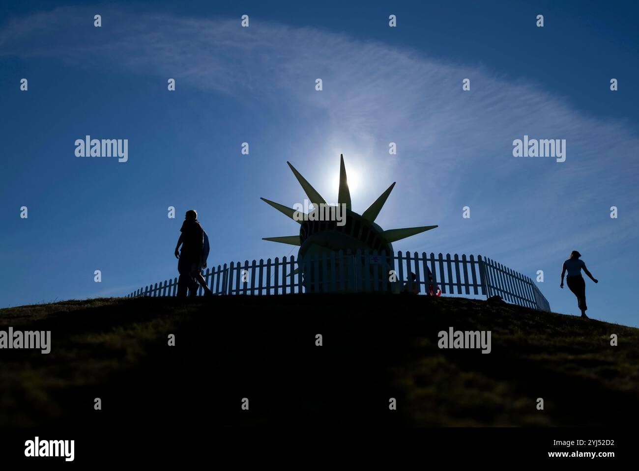 Statue liberty sunset view from hi-res stock photography and images - Alamy