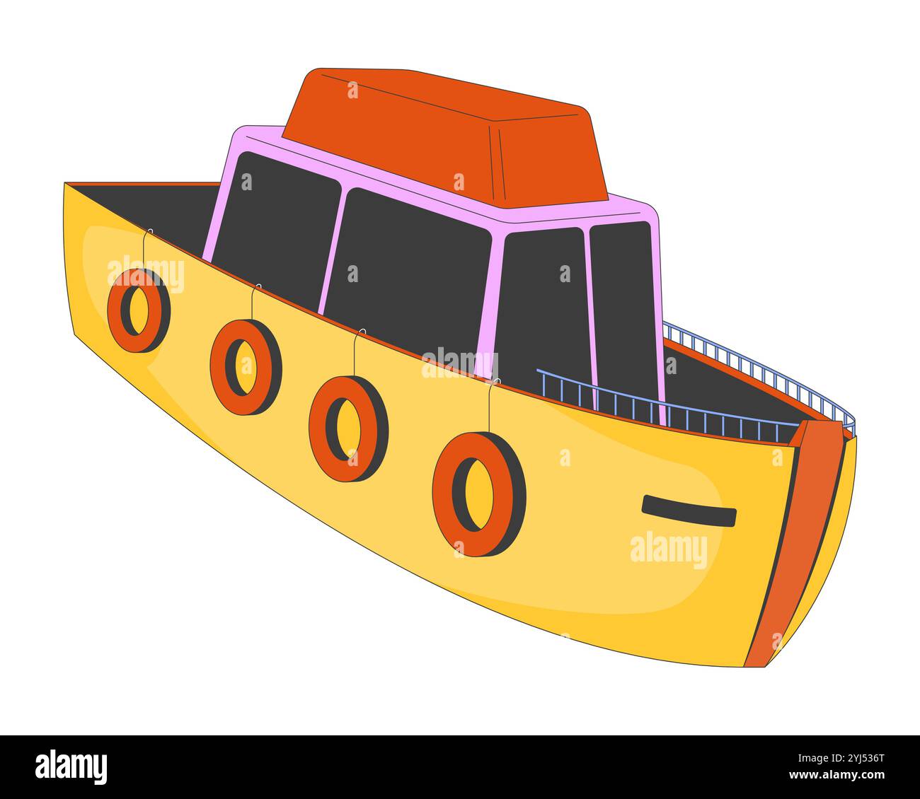 Toy ship 2D cartoon object Stock Vector Image & Art - Alamy