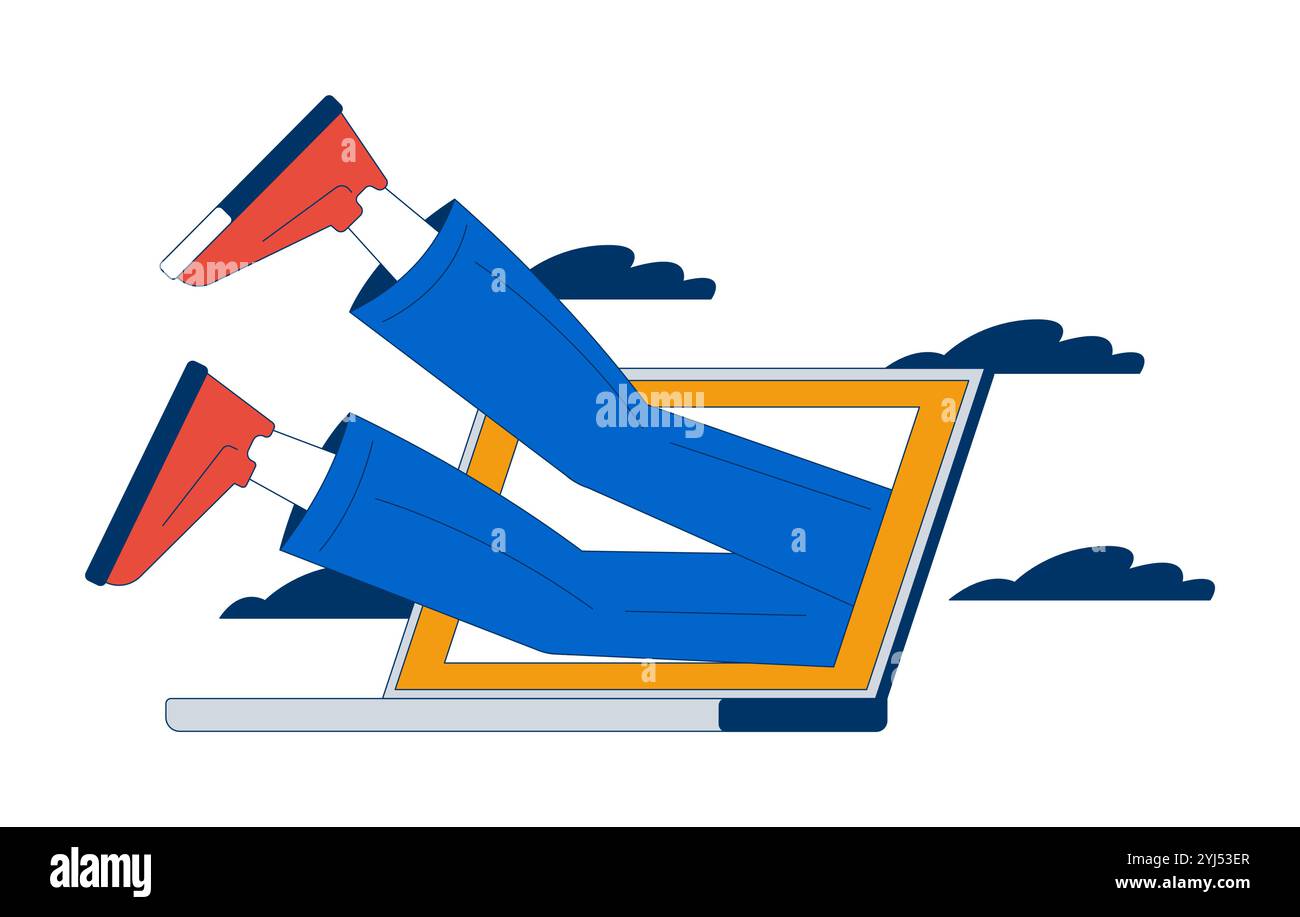 Immerse yourself in work fully 2D illustration concept Stock Vector ...