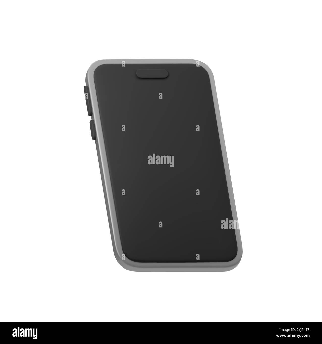 3D vector illustration of black smartphone with minimalist design. The ...
