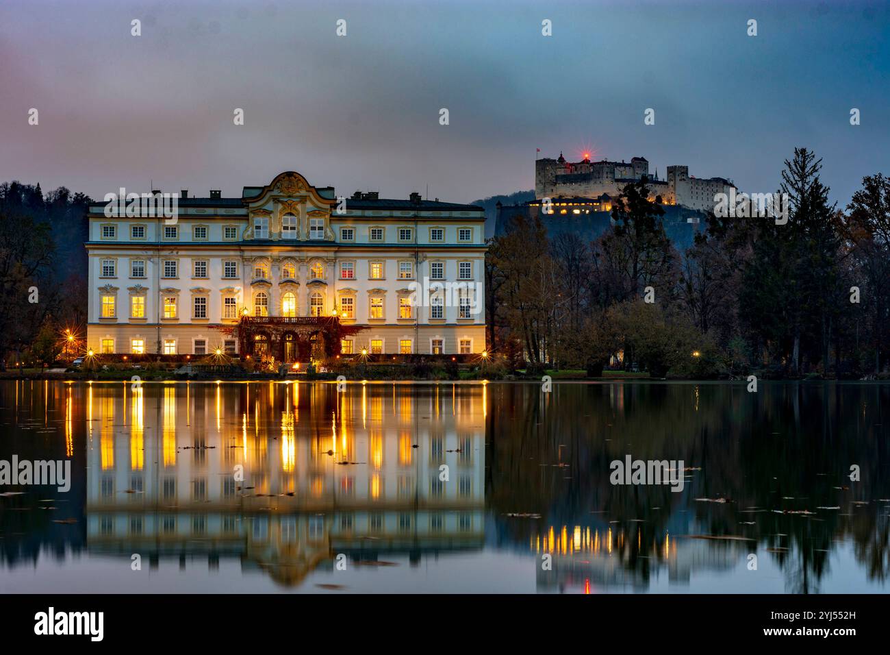 Schloss Leopoldskron Castle, Hohensalzburg Fortress back Salzburg ...