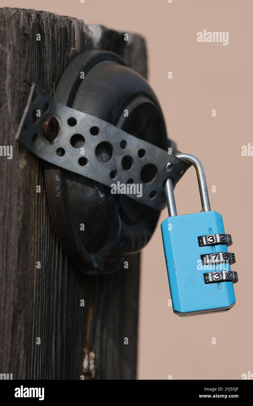 A Blue Number Combination Lock Stock Photo - Alamy