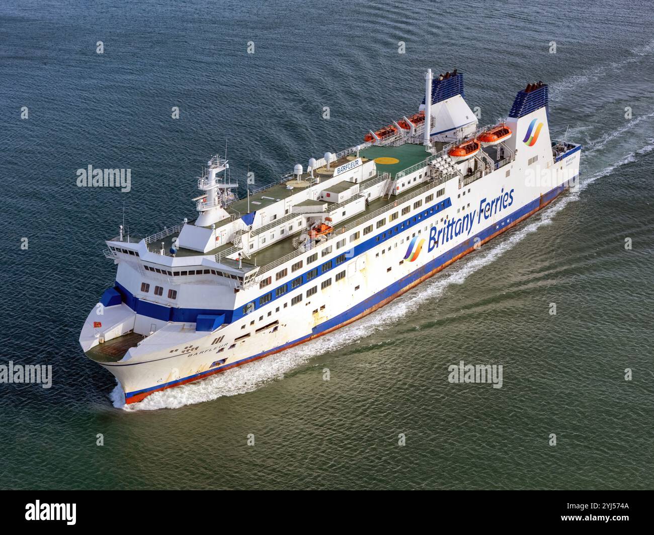The French cross-Channel ferry Barfleur, operated by Brittany Ferries ...