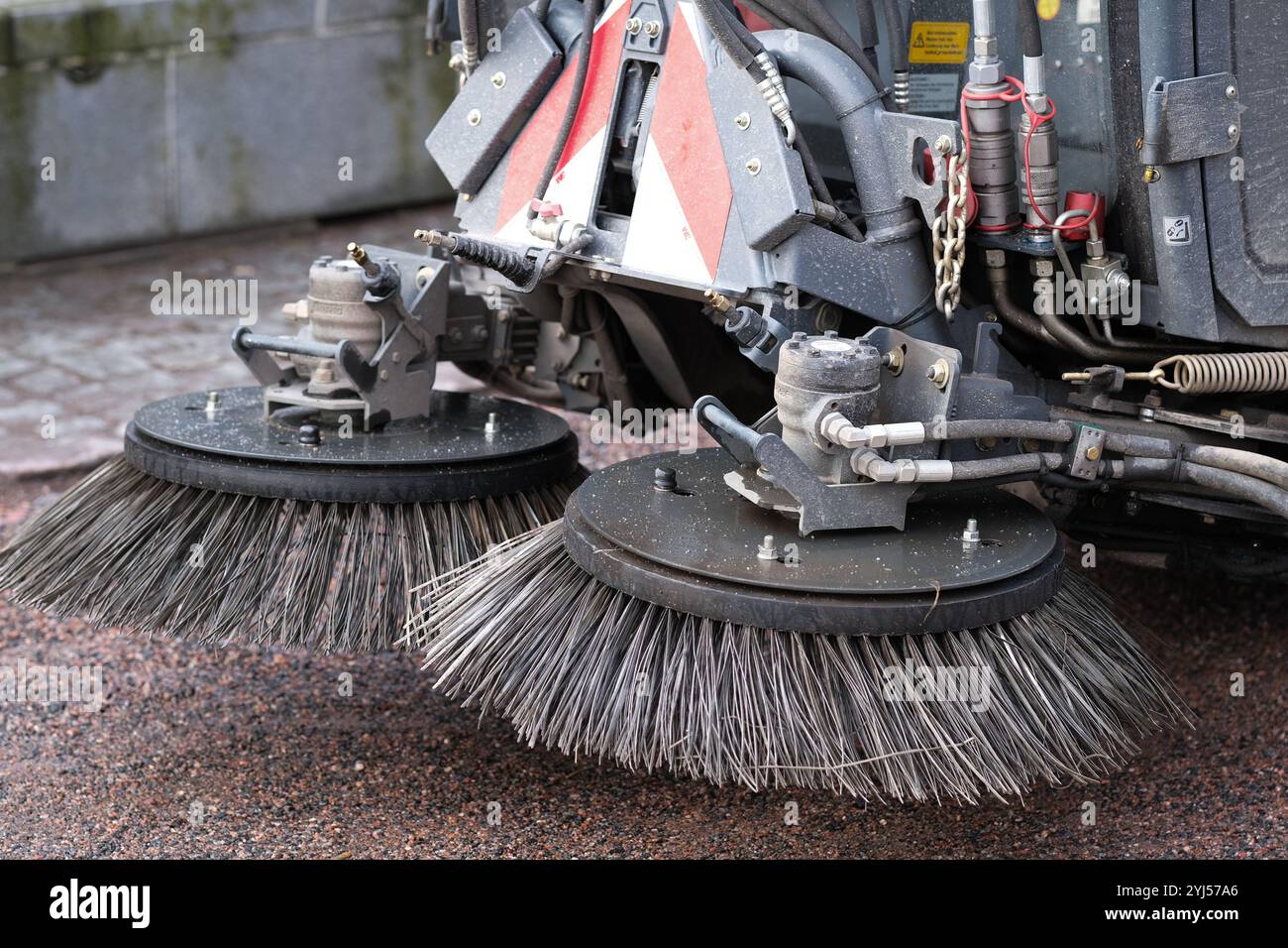 front of a street cleaning machine Stock Photo - Alamy