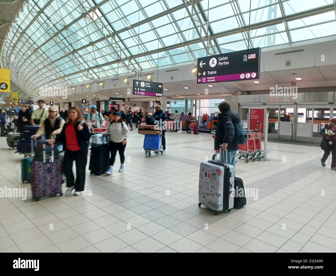 Toronto, ON, Canada - June 21, 2024: Inside view of the Toronto Pearson International Airport ...