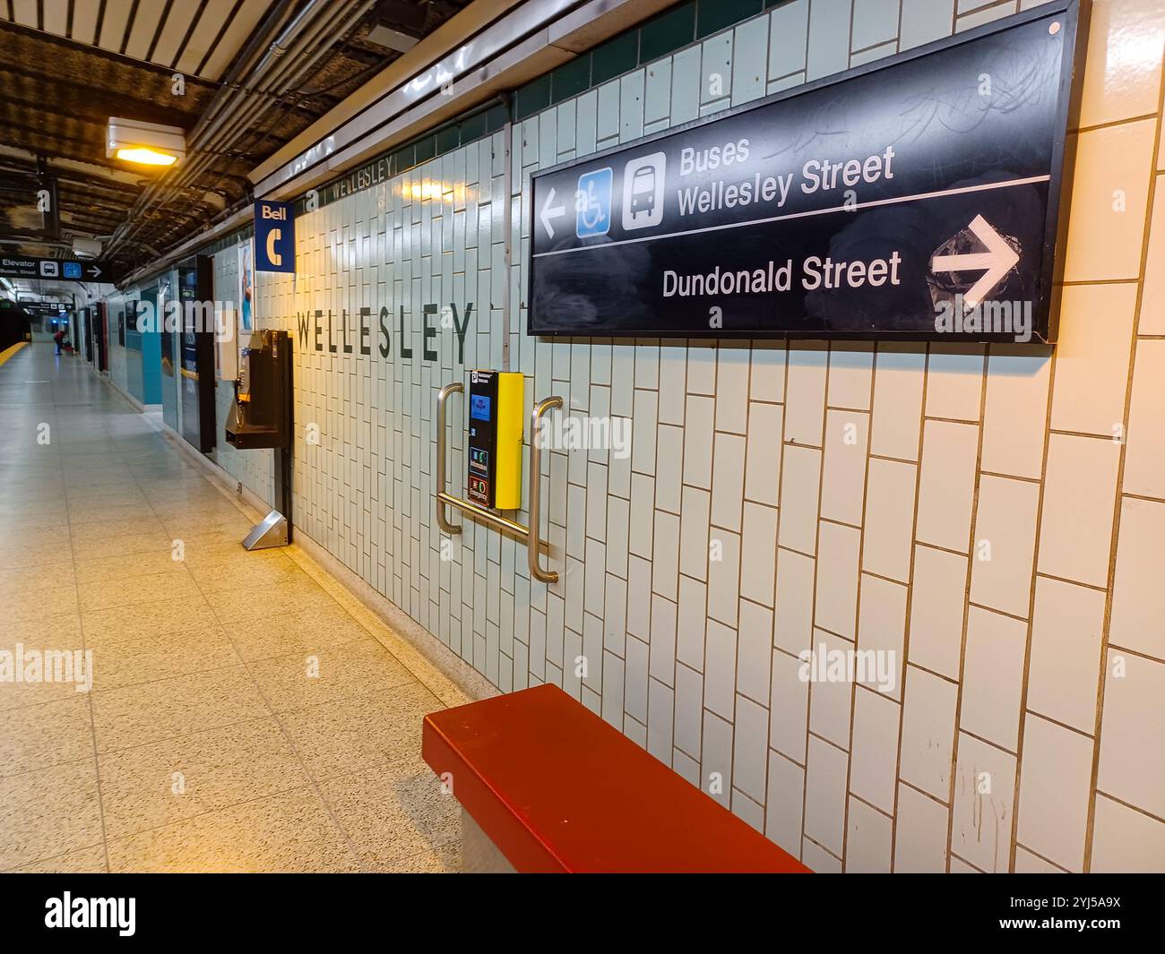 Toronto, ON, Canada - July 27, 2024: View at the Wellesley subway ...