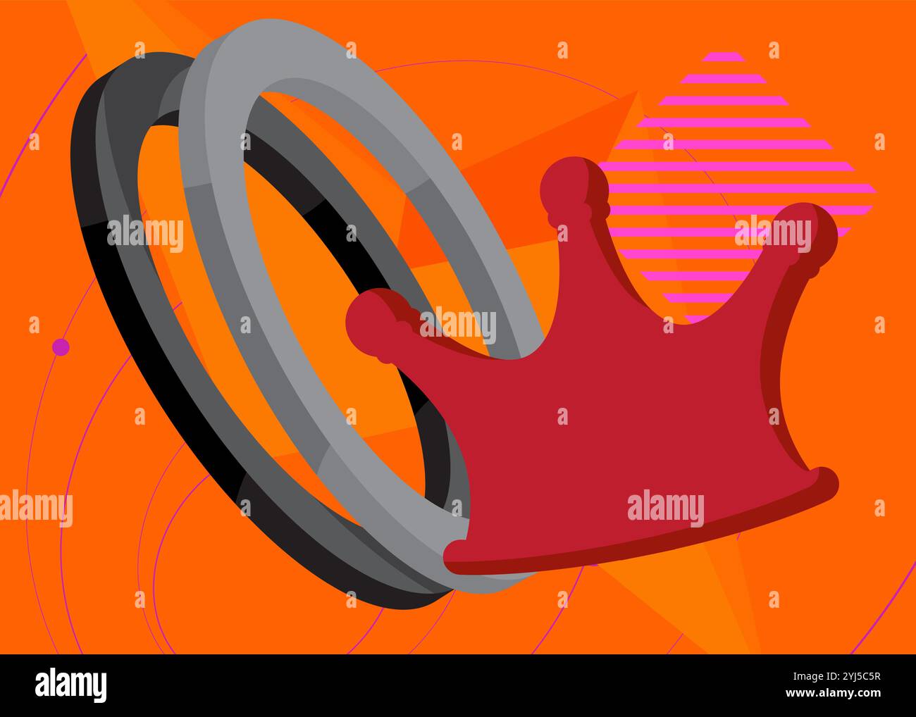 Crown geometrical graphic retro theme background. Minimal geometric ...