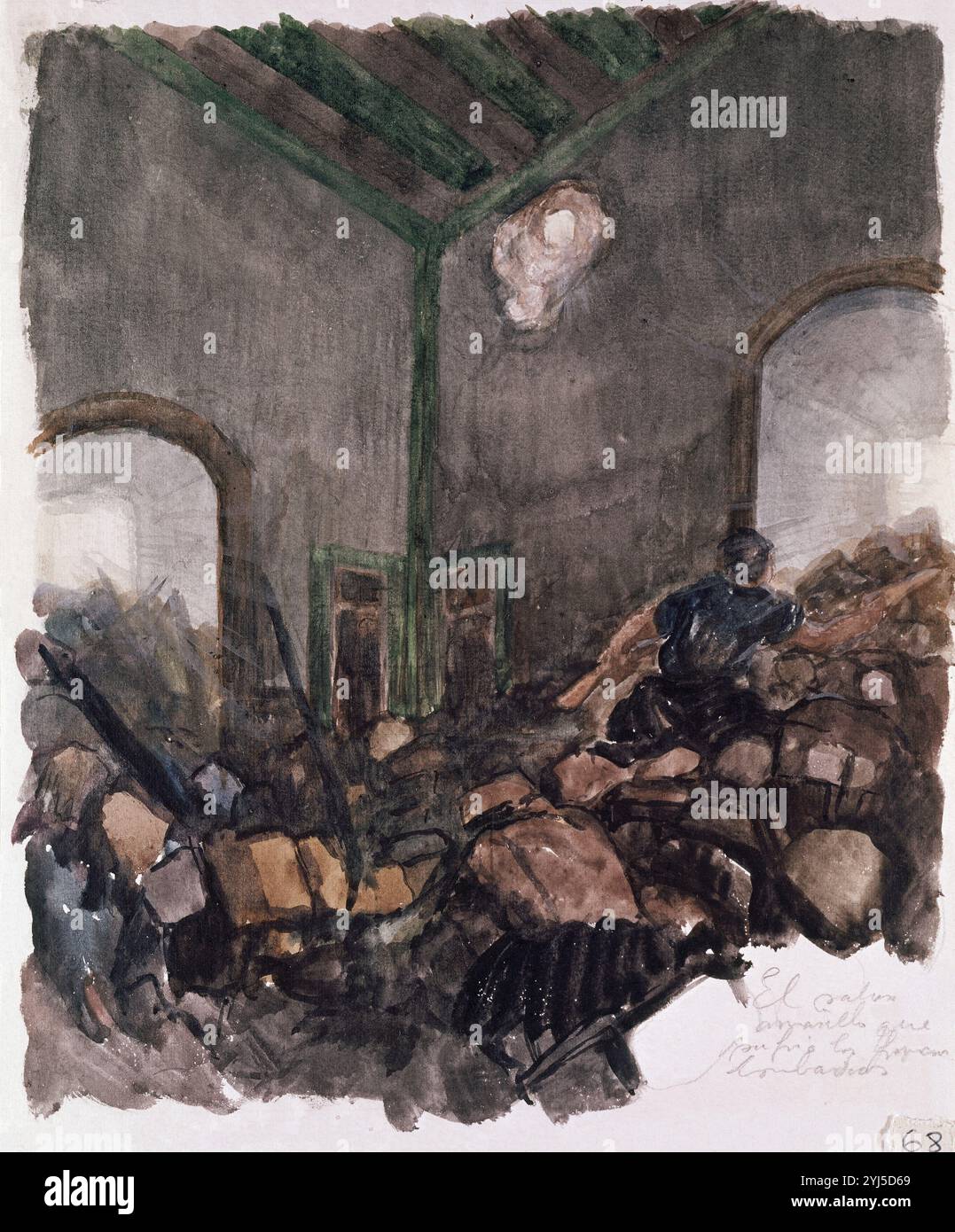 TOLEDO-ALCAZAR-SALON AMARILLO EN RUINAS TRAS BOMBARDEOS-GUERRA CIVIL ...