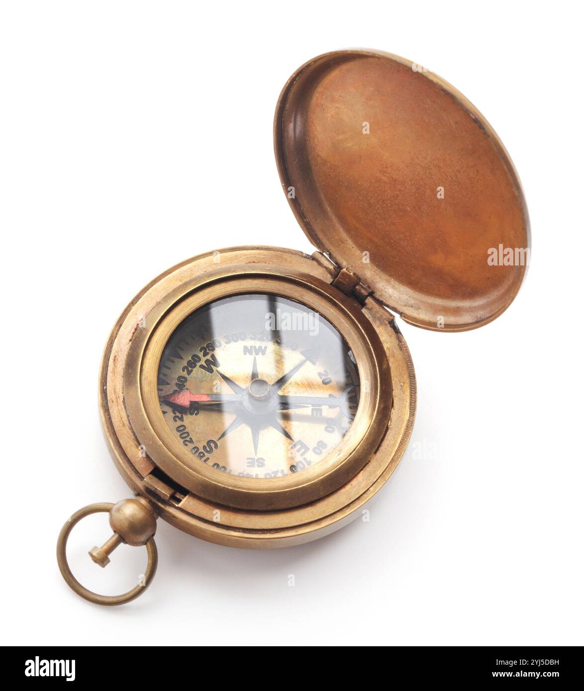 Antique brass compass on map hi-res stock photography and images - Alamy