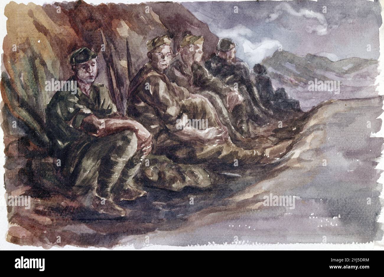 SOLDADOS DESCANSANDO EN EL FRENTE - SIGLO XX. Author: ARTURO REQUE ...