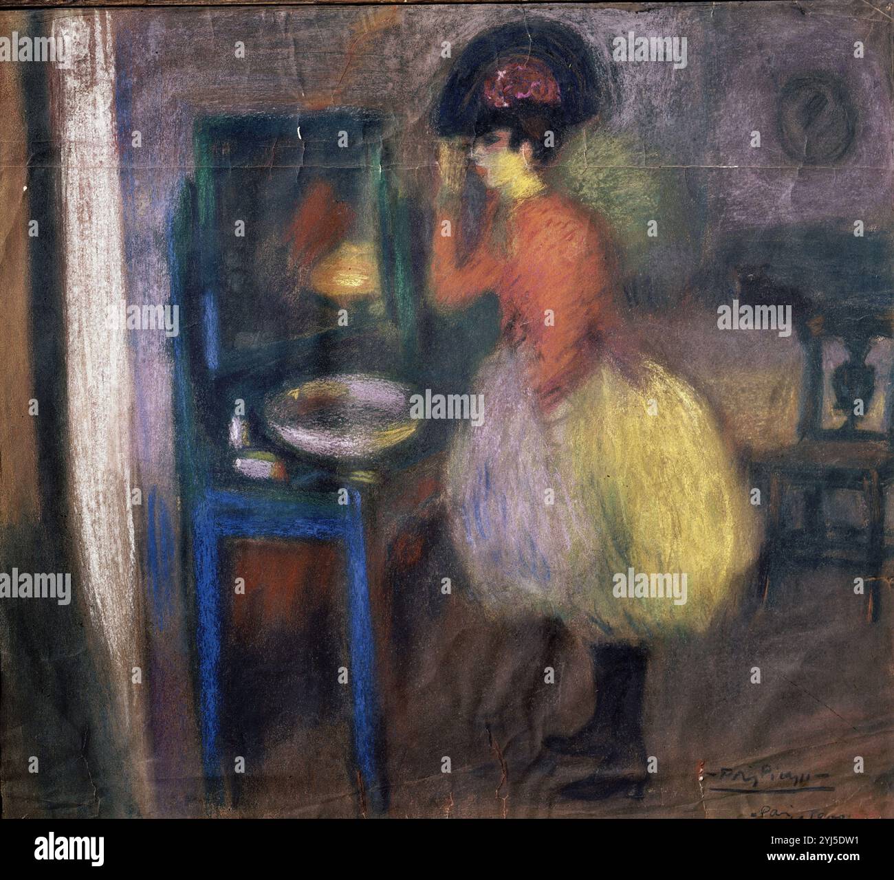 Spanish school. El camerino. 1900. Pastel on paper 48 x 53 cm ...