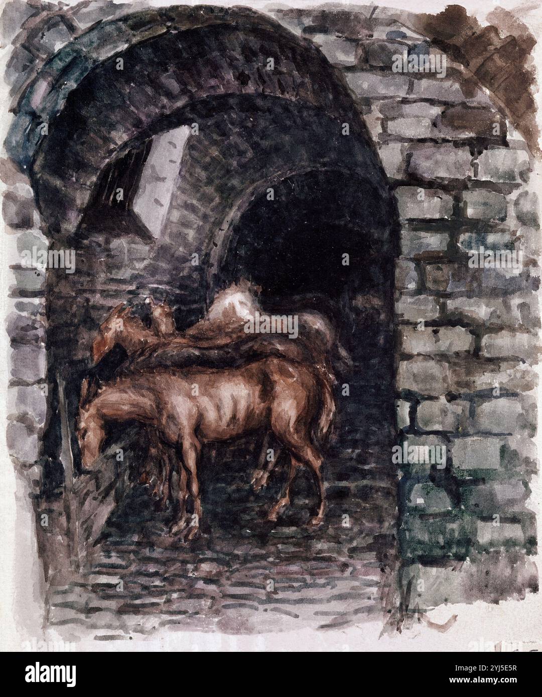 TOLEDO-ALCAZAR-CUADRAS EN LOS SOTANOS CON CABALLOS-GUERRA CIVIL ...