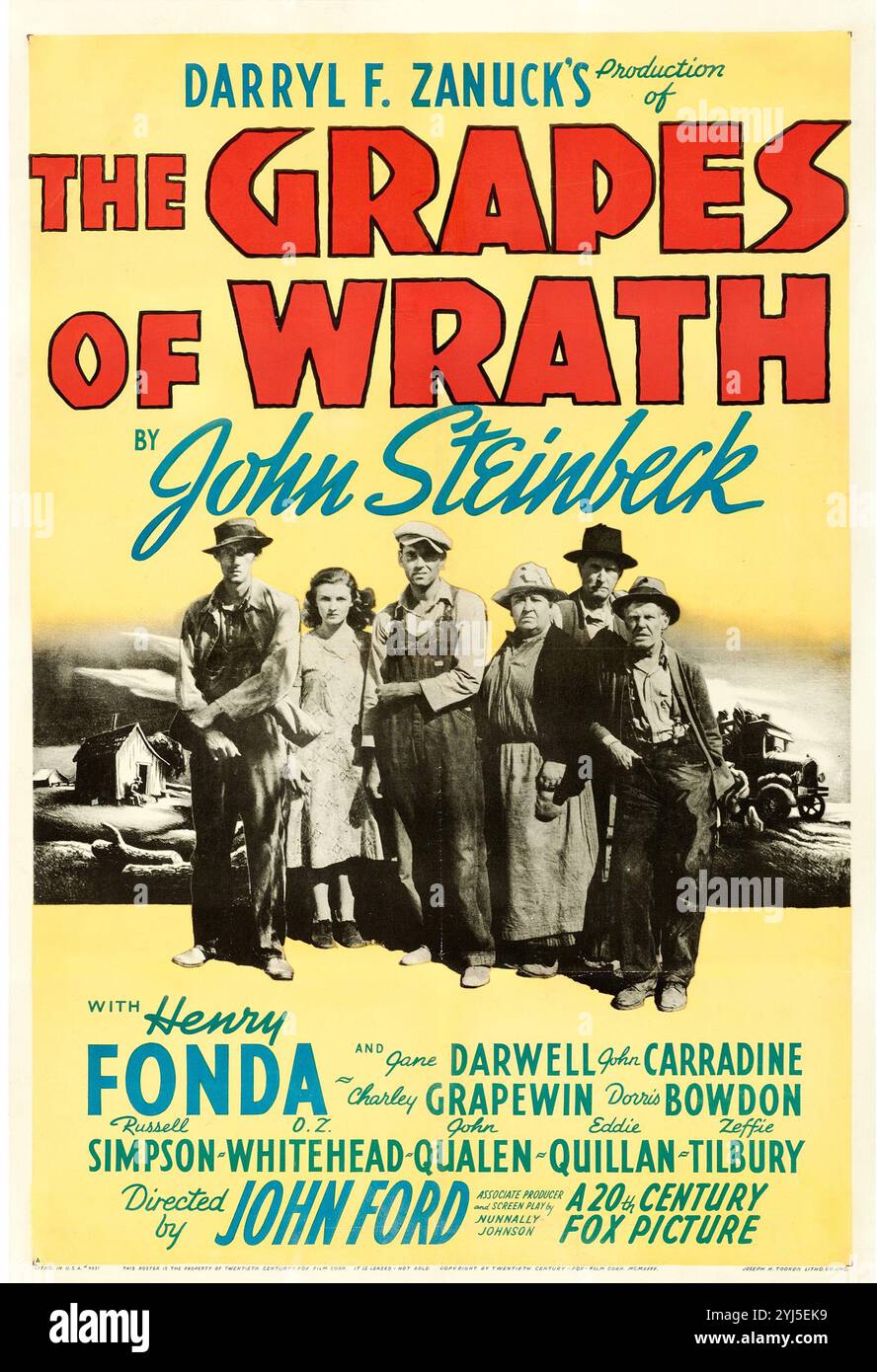 Poster, "The Grapes of Wrath" (1940). Photo credit: 20th Century Fox ...
