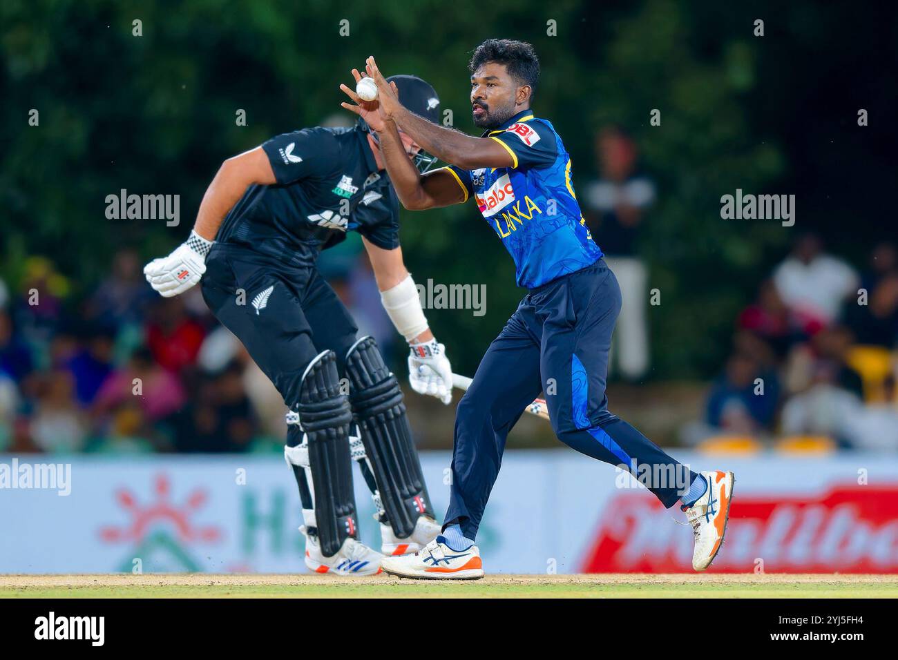Sri Lanka's Janith Liyanage fields the ball during the first ODI ...