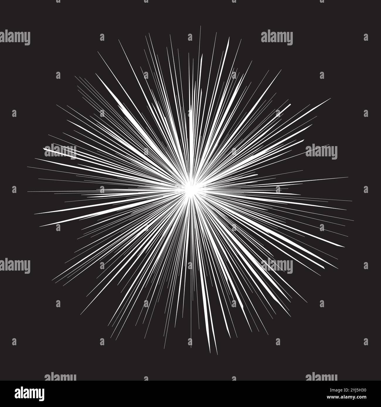 Ray of light. Black and white radial lines background. Comic book ...