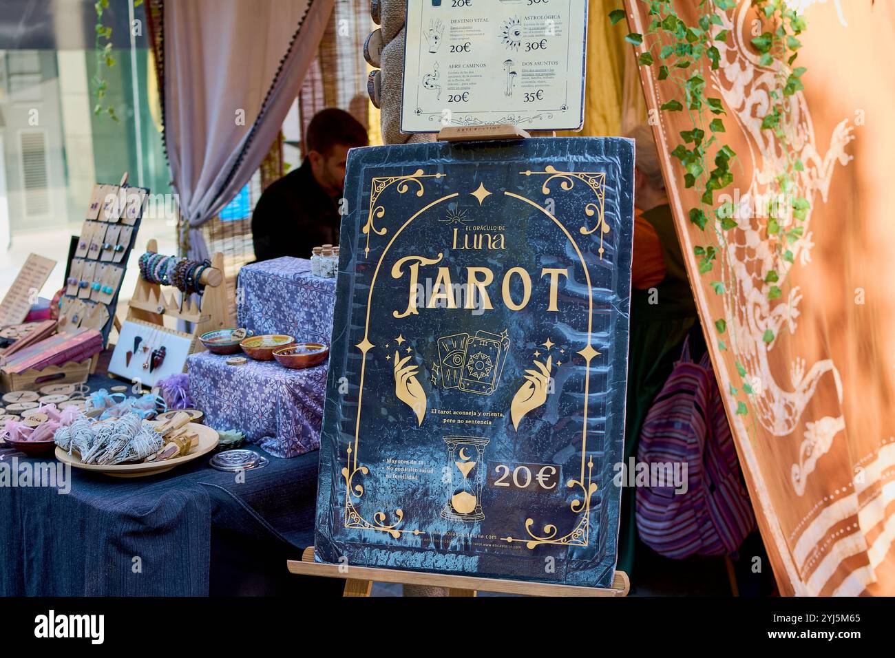 Montcada i Reixac. Spain - November 13,2024: A tarot reading booth at a ...