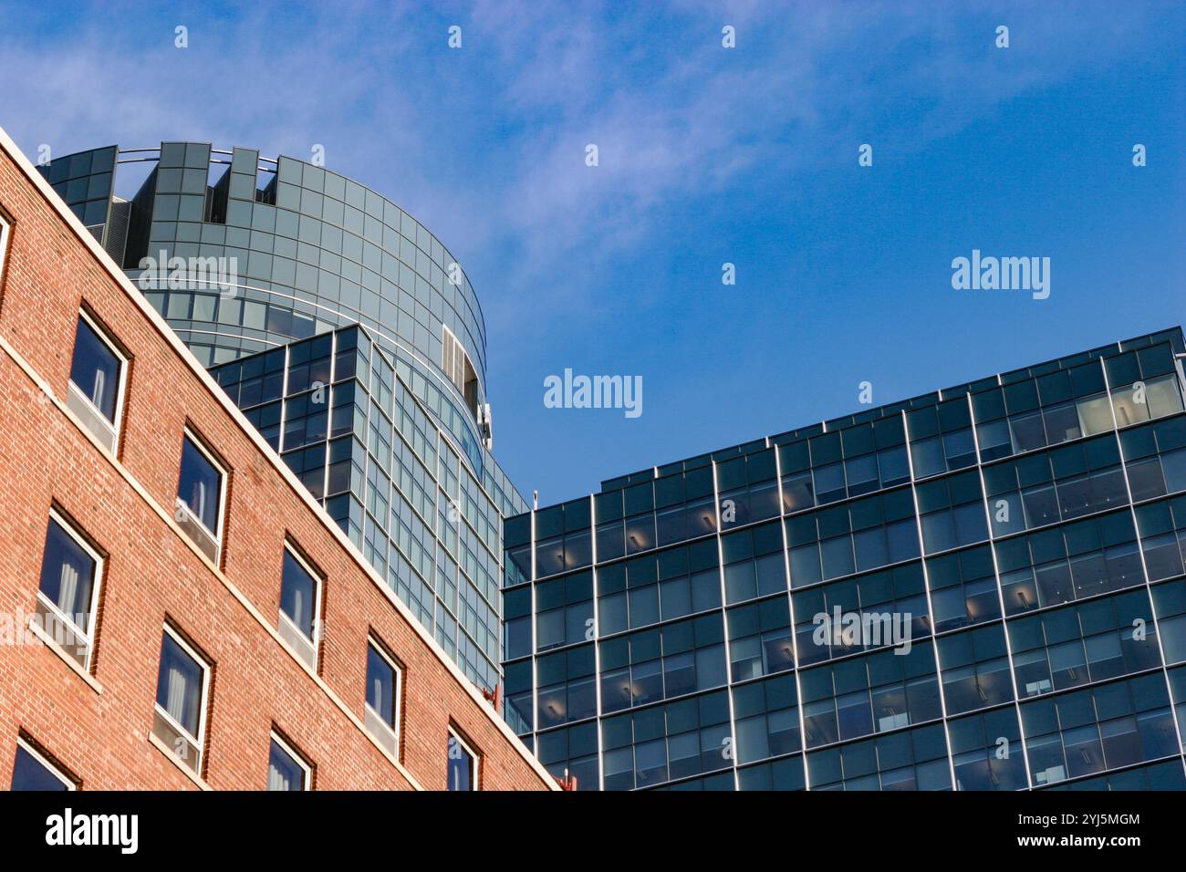 Montreal downtown streets circa 2004, 2005, on a clear day, in Autumn ...