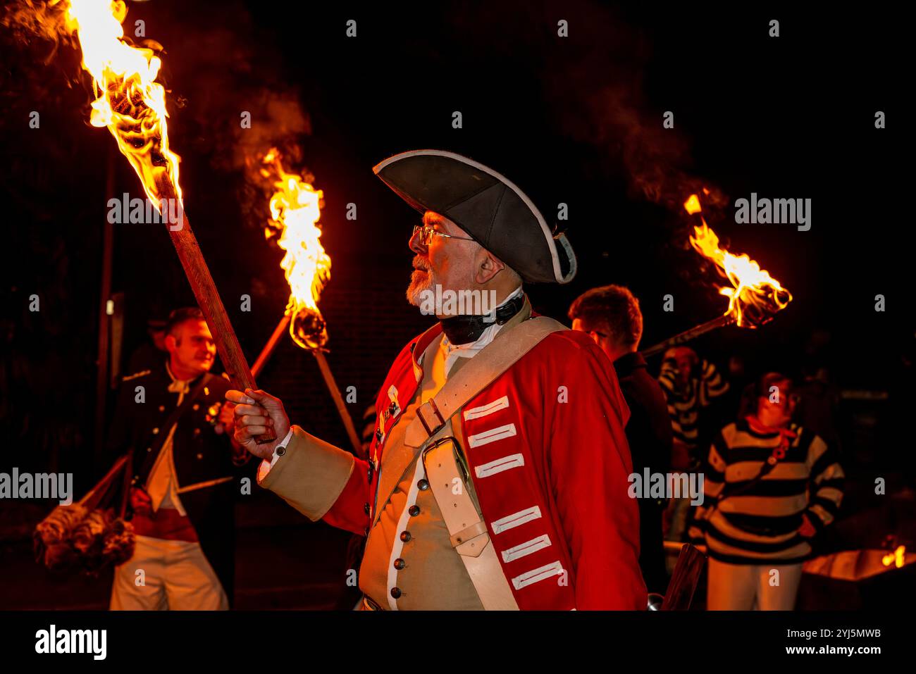 Members of Cliffe Bonfire Society Take Part In A Torchlight Procession ...