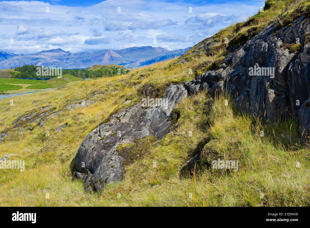 Panorama of Icelandic landscape from Eskey view point Stock Photo - Alamy