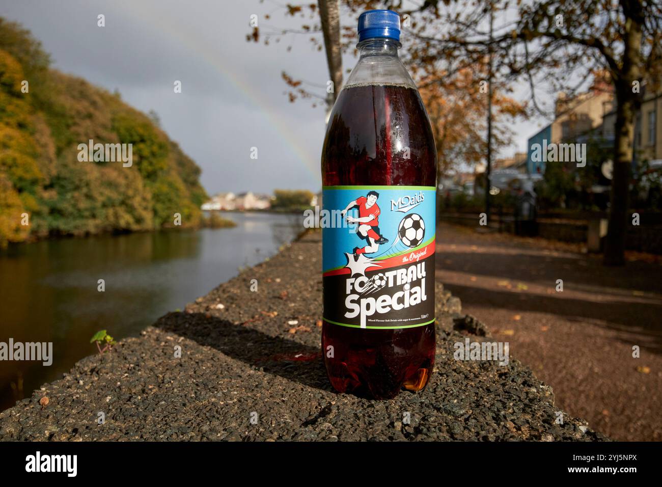 bottle of mcdaids football special soft drink on the quayside the mall ...