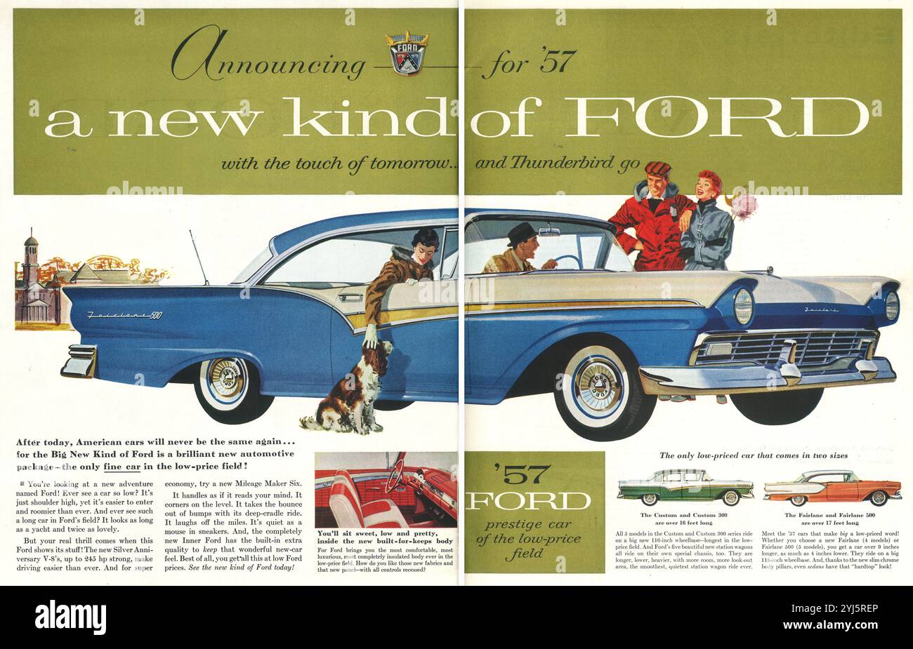 1956 Ford Thunderbird '57 ad - "Big New Kind of Ford Stock Photo - Alamy