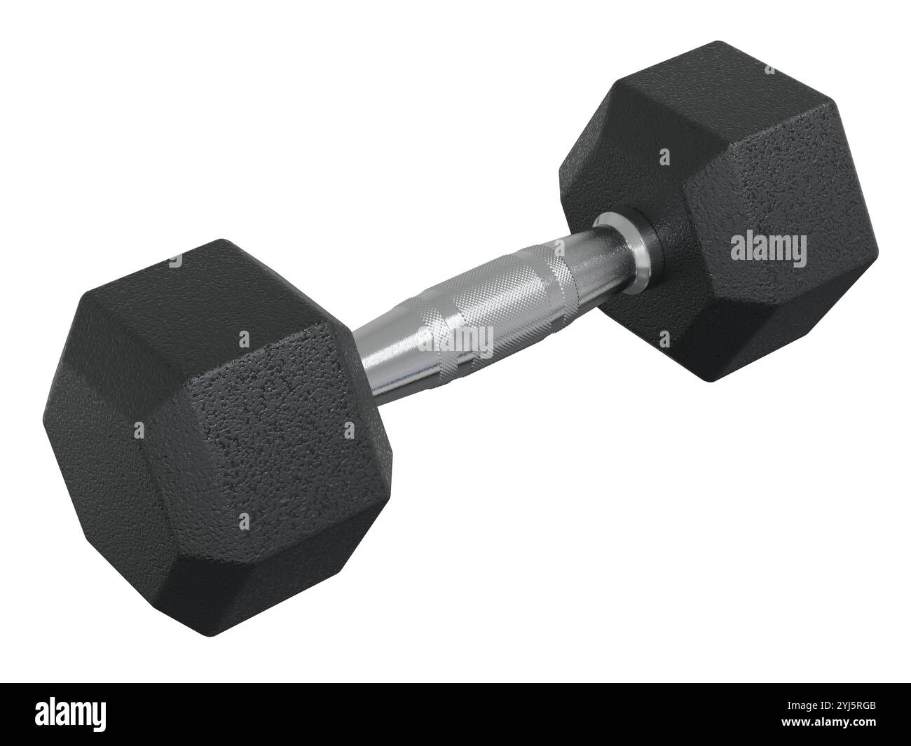 Blank Hex Dumbbell, weightlifting gym equipment side view Stock Photo ...