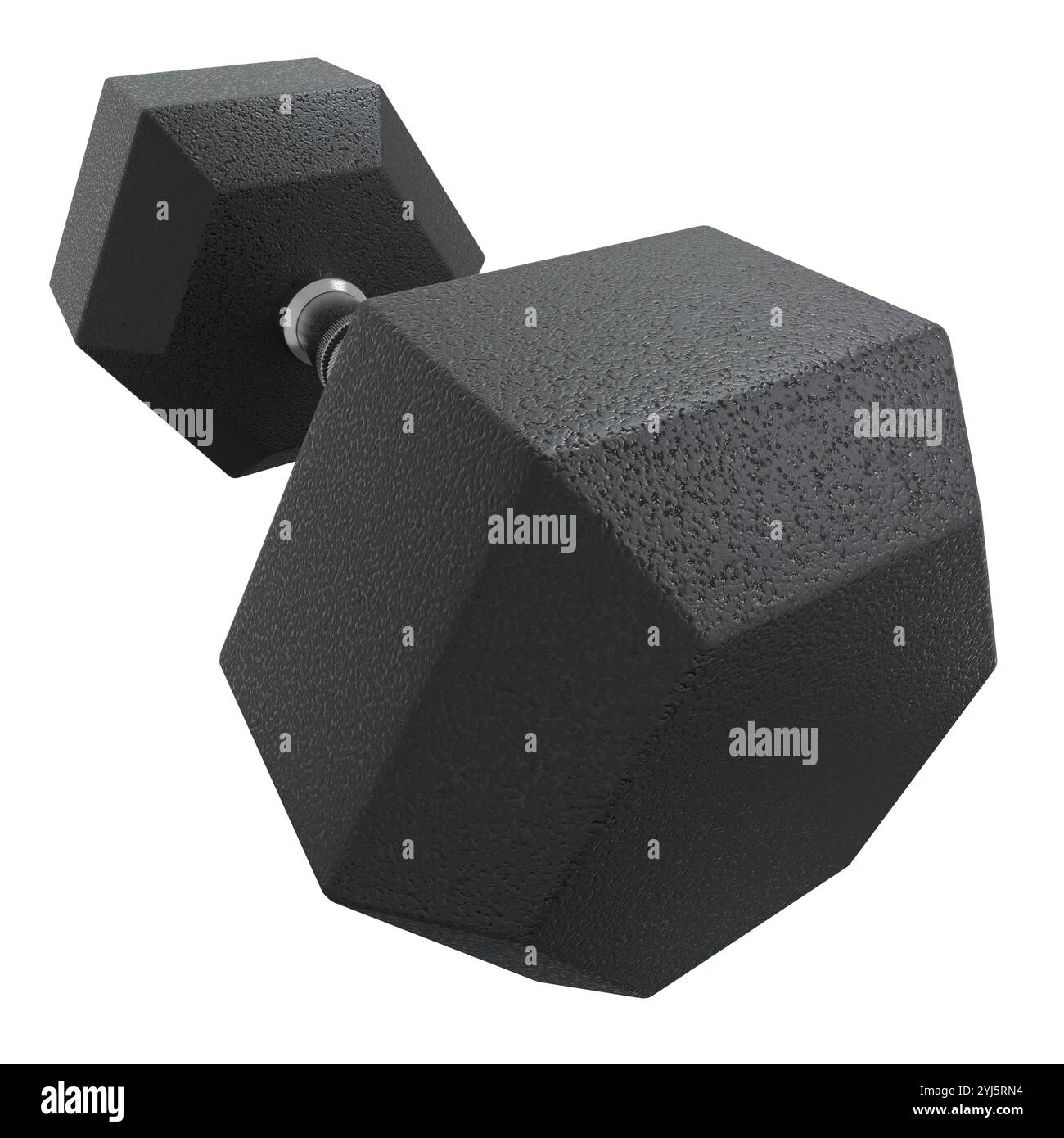 Blank Hex Dumbbell, weightlifting gym equipment side view Stock Photo ...