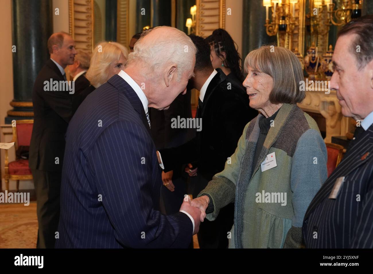 King Charles III with Dame Eileen Atkins during a reception to mark the ...