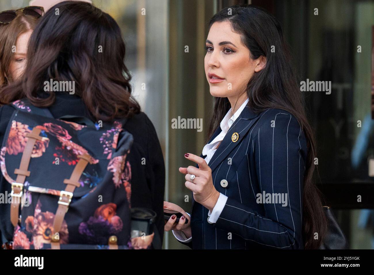 Rep. Anna Paulina Luna, R-Fla., speaks with a reporter after a meeting ...