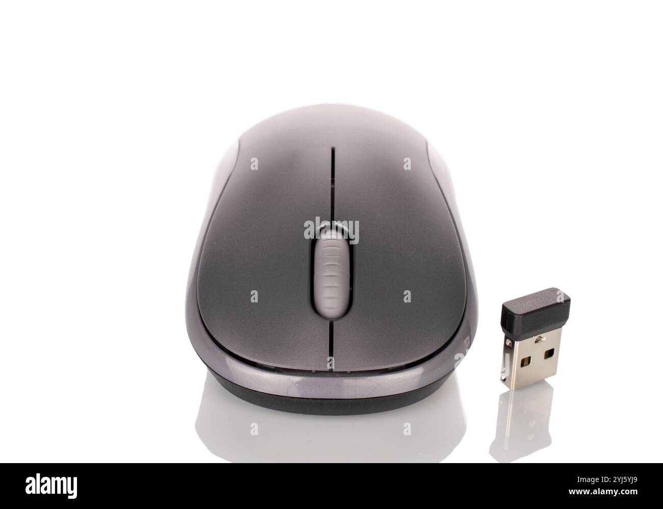 One wireless computer mouse, macro, isolated on white background Stock ...