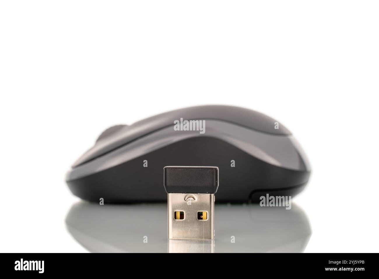 One wireless computer mouse, macro, isolated on white background Stock ...