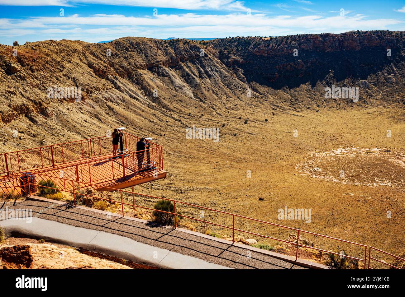 Tourists visit the Meteor Crater & Barringer Space Museum; Winslow ...