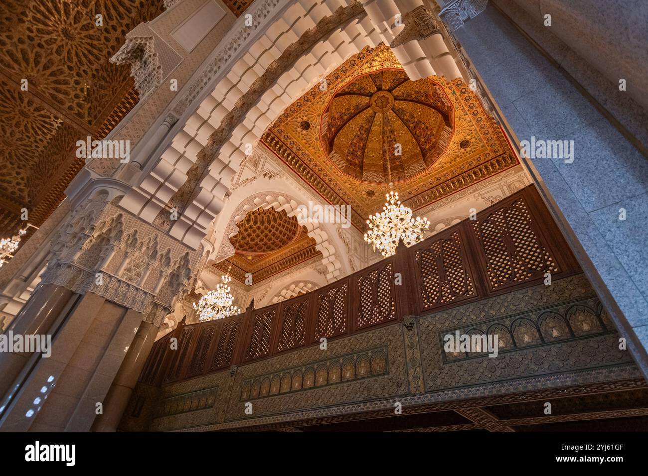 Casablanca, Morocco - 22 October 2024: Prayer hall of the Hassan 2 ...