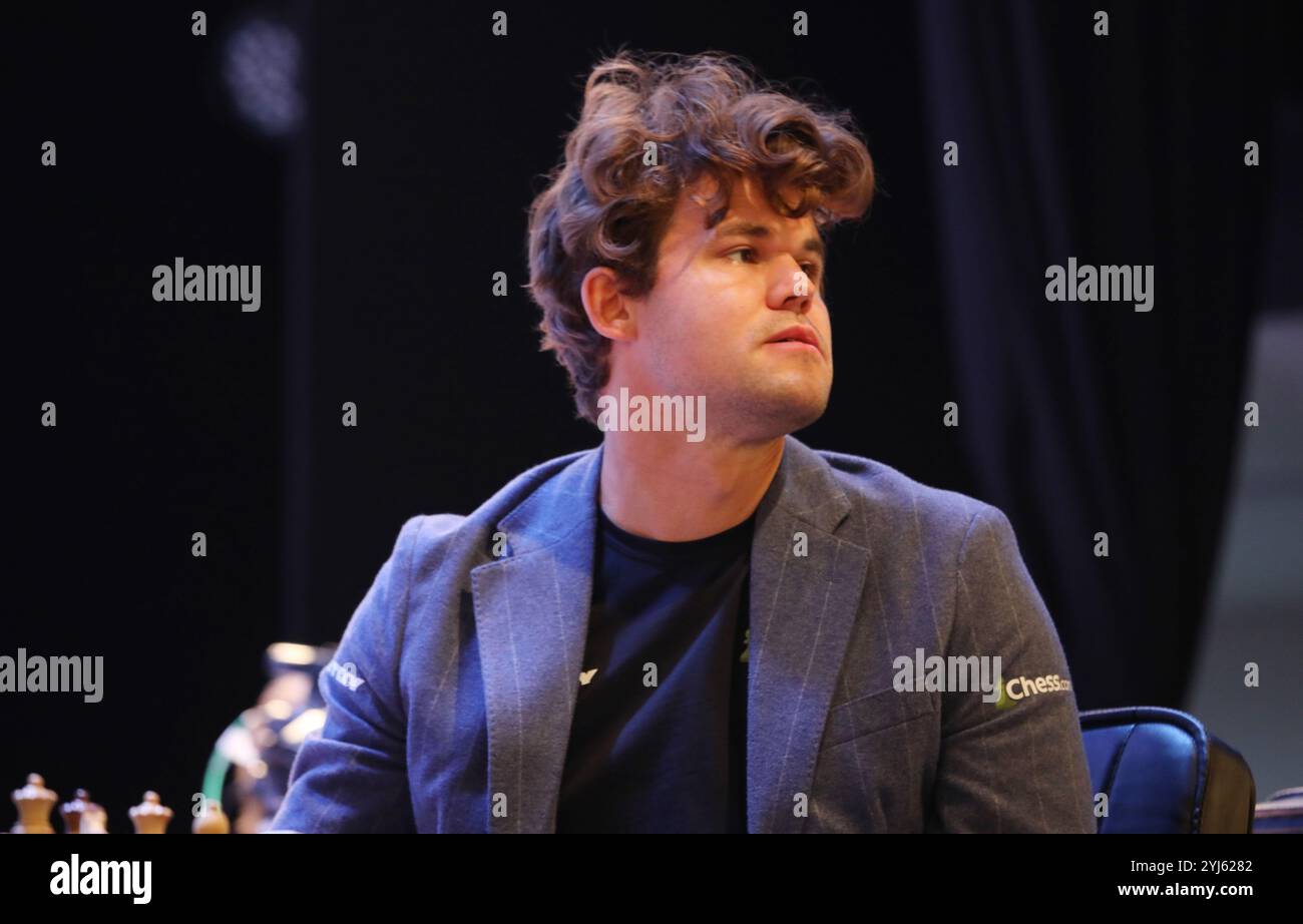 Kolkata, West Bengal, India. 13th Nov, 2024. Norway's Magnus Carlsen ...