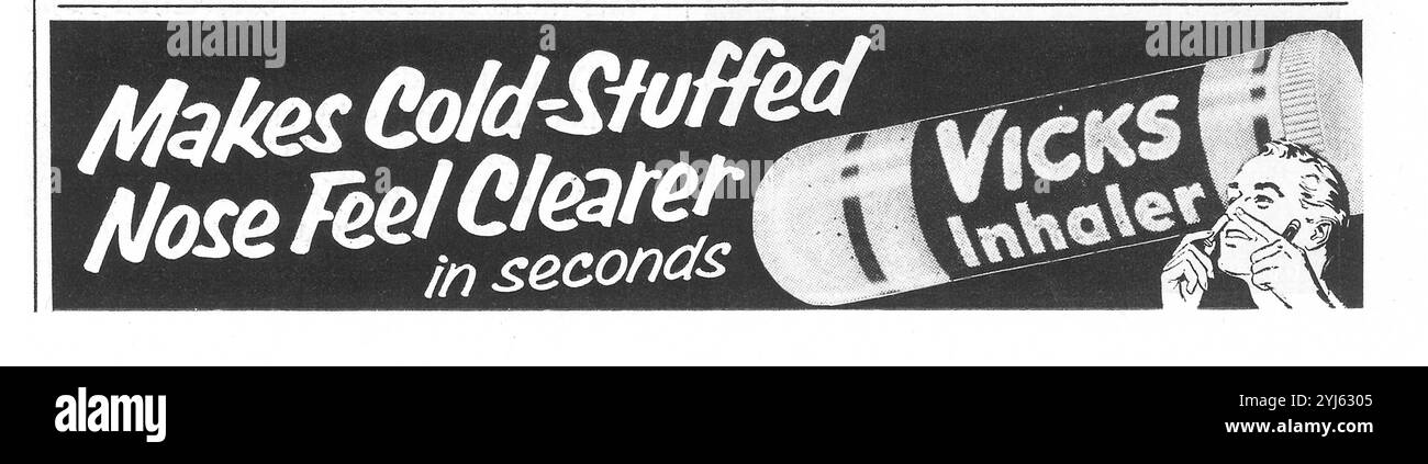 1956 Vicks nose inhaler ad Stock Photo - Alamy