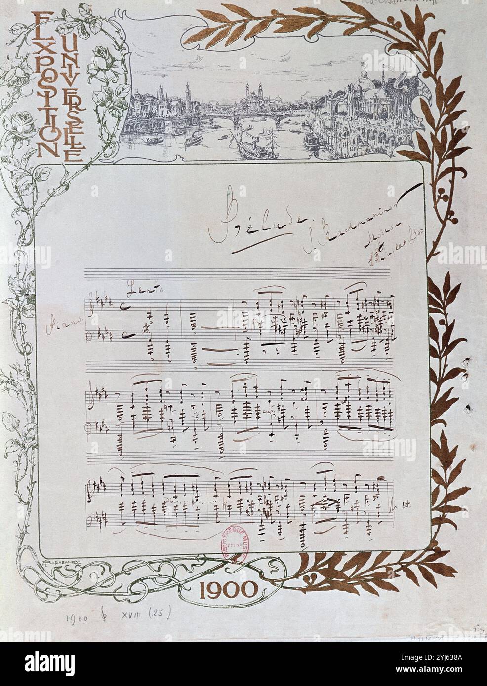 AUTOGRAFO DE UN PRELUDIO - EXPOSICION UNIVERSAL DE 1900. Author ...