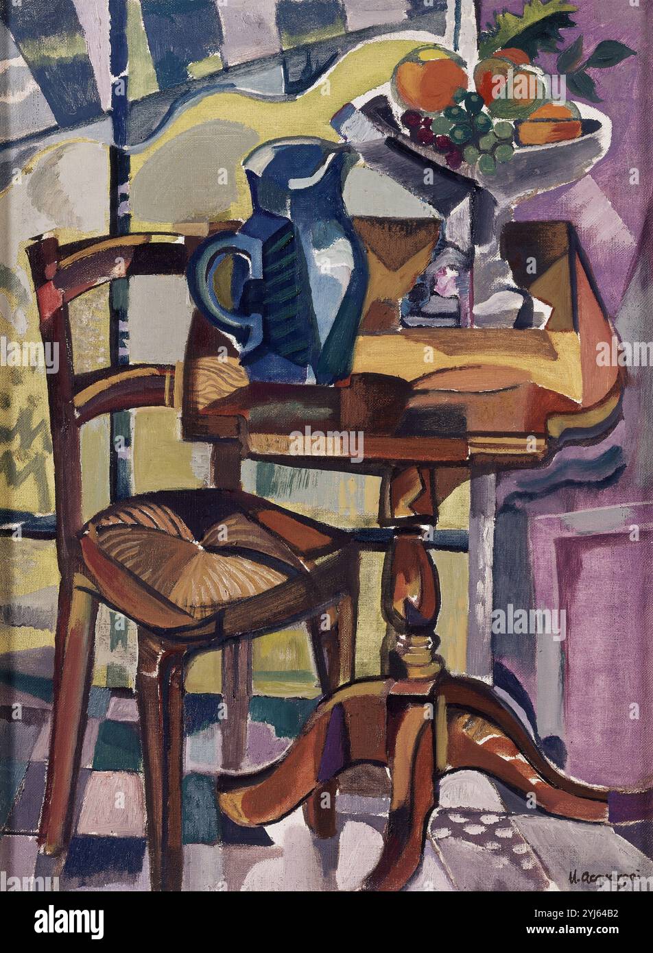 BODEGON DE SILLA Y MESA CON FRUTERO. Author: MIGUEL ACQUARONI (1925 ...