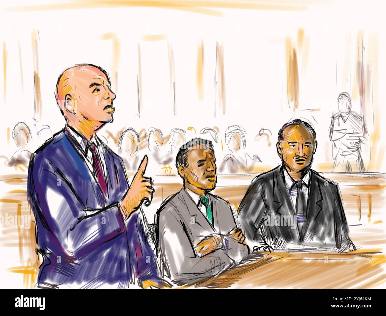 Courtroom sketch witness hi-res stock photography and images - Alamy